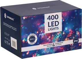 LED světelný řetěz - 33,5m, 400LED, IP44, studená bílá