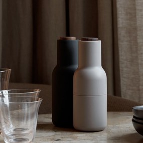 Audo Copenhagen Mlýnek na sůl a pepř Bottle Ash/Carbon Walnut - set 2 ks, šedá barva, černá barva, bílá barva, kov, plast, keramika