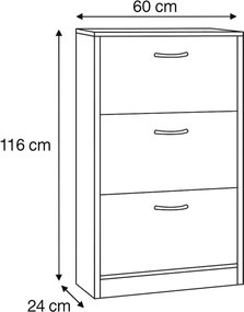 Botník, mdf, hnědá, ABO-G1016 ELM Barva: Bílá