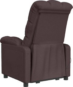 Elektrické polohovací křeslo tmavě hnědé textil 3073753