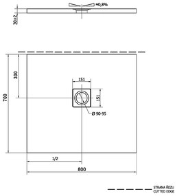 Polysan FLEXIA 80 x 80 x 3 cm 72941 sprchová vanička s možností úpravy rozměru