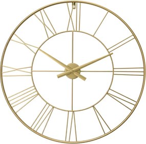Nástěnné hodiny v industriálním stylu ARATIO zlaté, Ø 70 cm