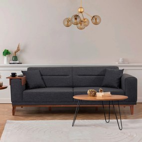 Hanah Home Pohovka LIONES s odkládacím stolkem antracitová 223 cm