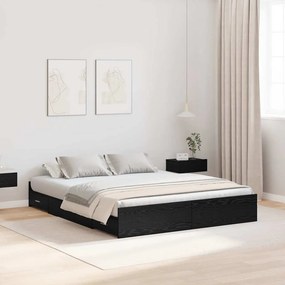 Rám postele s úložným prostorem s čelo Černý dub 140 x 190 cm 3335310