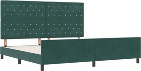 Postel s boxspringem s čelo Tmavě zelená 200 x 200 cm samet 3344900
