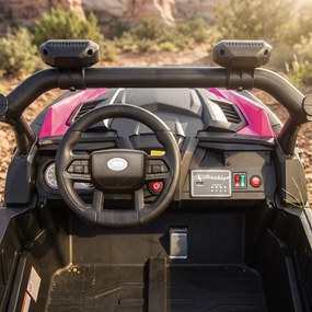 AIYAPLAY Dětské elektrické auto UTV pro dva, růžové