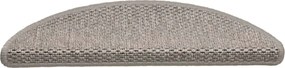Samolepicí nášlapy na schody sisal 15 ks 56x17x3 cm stříbrné 326859
