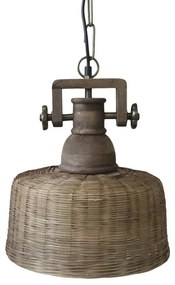Přírodní dřevěné světlo s ratanovým stínidlem Roellie - Ø 31*33 cm/ E27/ 25W