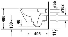 Duravit D-Neo - Závěsné WC Duravit Rimless 370 x 480 mm, bílá 2587090000