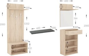 VerDesign Předsíň ARMADIO, dub sonoma