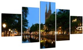 Obraz nočního historického města (125x70 cm)