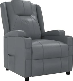 Polohovací křeslo šedé umělá kůže 340962