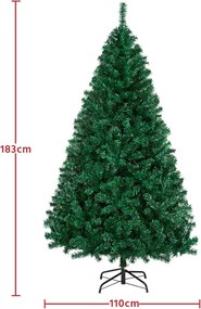 Umělý vánoční stromek Yaheetech – zelená, 6 ft (267407251833)