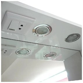 Kingsbath Auriga 65 závěsná koupelnová skříňka se zrcadlem a LED osvětlením Orientace: Levá