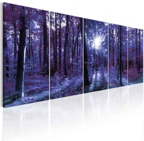 Obraz Ranní rozbřesk fialový + háčky, hřebíčky, čistící hadřík ZDARMA Velikost (šířka x výška): 200x80 cm