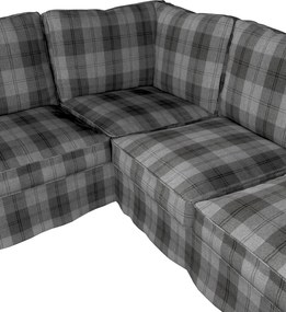 Potah na pohovku IKEA  Ektorp rohová barva šedá látka pletený vzor, vzorované