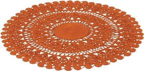 Oranžový kulatý jutový koberec Oriental Mandal - Ø 120 cm