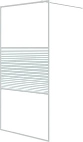 Sprchová zástěna walk-in bílá 100 x 195 cm čiré ESG sklo 152152