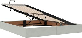Postel s úložným prostorem a matrací Světle šedá 160 x 200 cm 3372099