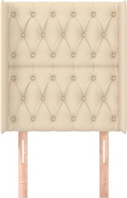 Čelo postele typu ušák krémové 83x16x118/128 cm textil 3119895