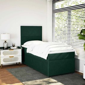 Box spring postel s matrací tmavě zelená 80 x 200 cm samet 3294487