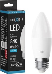 Mexen Nova, LED žárovka E27, C37, 8W, Neutrální - 4000K, 840 lm - L102-E27-0840-01