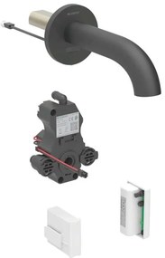 Geberit Piave - Elektronický umyvadlový ventil pod omítku, pro studenou vodu, napájení z generátoru, easy to clean, matná černá 116.285.14.1