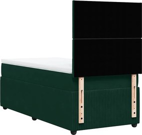 Box spring postel s matrací tmavě zelená 80 x 200 cm samet 3292187