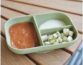Beaba Talíř silikonový dělený s přísavkou Sage Green