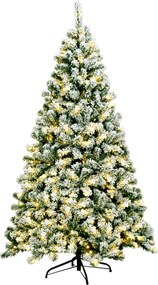 Costway 180 cm vysoký umělý vánoční stromek s teplými LED světly Vánoční stromek