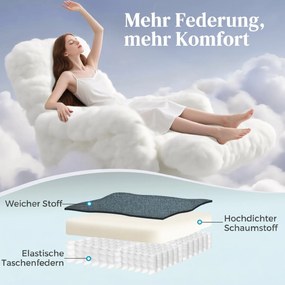 HOMCOM Křeslo pro vstávání s měkkým potahem, relaxační křeslo s dálkovým ovládáním a bočními kapsami, modré 713-175V92BU