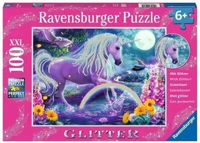 Ravensburger Třpytivé puzzle Zářící jednorožec / 100 dílků / od 6 let