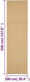 Koberec přírodní sisal 100 x 350 cm 136315