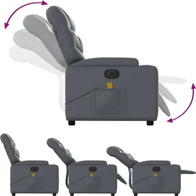 Elektrické masážní polohovací křeslo šedé umělá kůže 3204654