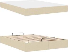 Rám postele s matrací 2 ks Krémová textil 3399499