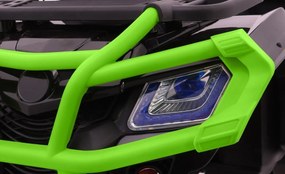 Ramiz Dětská čtyřkolka XL ATV 2,4 GHz na baterie černo-zelená na dálkové ovládání + pohon 4x4 + nosič zavazadel + pomalý start + EVA + LED a zvuky