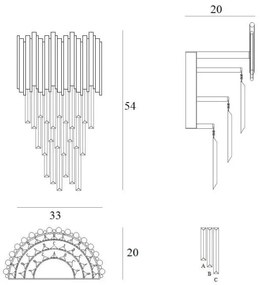 MAXLIGHT W0227 - Nástěnné svítidlo VOGUE 4xG9/40W/230V zlatá