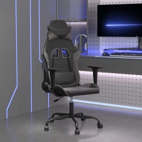 Herní židle černá a šedá umělá kůže 3143645