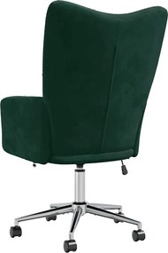 Relaxační křeslo tmavě zelené samet 328163
