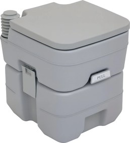 Outsunny Campingová toaleta, 20 L přenosné WC, Camping WC s flush a odpady, suchá toaleta pro kempování, turistiku, cestování, rybaření, plast, šedá |