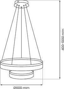 Závěsné LED svítidlo Gala, 2x LED 54w, 4000k, s