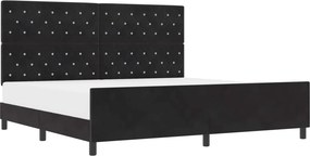 Postel s boxspringem s čelo Černá 200 x 200 cm samet 3344899