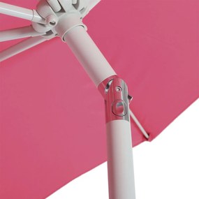 Slunečník N19 Ø 3m sklopný polyester/hliník - růžový