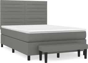 Box spring postel s matrací tmavě šedá 140x200 cm textil 3136678