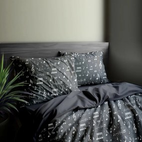 Ervi Bavlněné povlečení oboustranné - Music Style/šedé