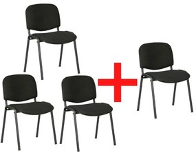 Konferenční židle VIVA 3+1 ZDARMA, černá