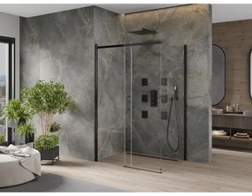 Mexen Omega sprchový kout 100x70cm, 8mm sklo, černý profil-čiré sklo, 825-100-070-70-00