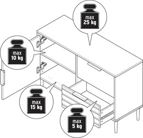 Tchibo - Komoda »Baaken« se 2 zásuvkami a dvířky - barva: černá