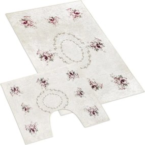 Bellatex 3D tisk  sada Fialová 60x100 cm 60x50 cm (SADA)