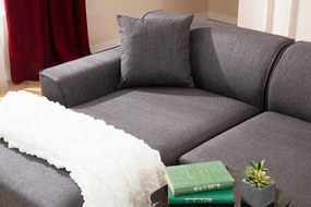 Designová rohová sedačka Dellyn 250 cm antracitová - levá